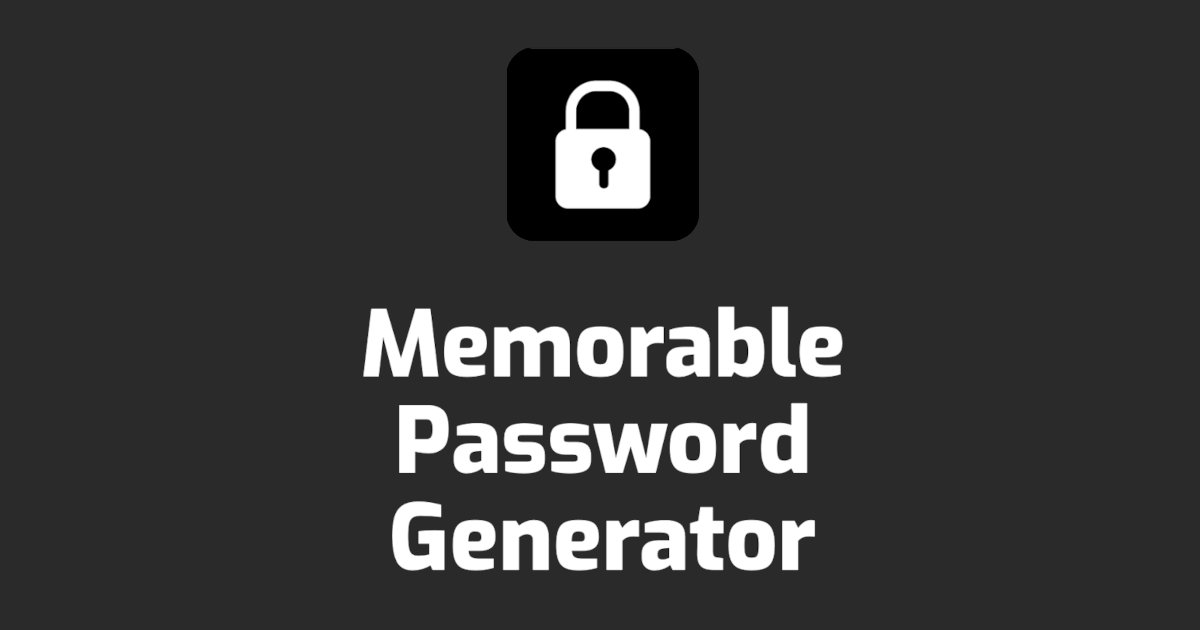 馃攼 The Best Memorable Password Generator Ever